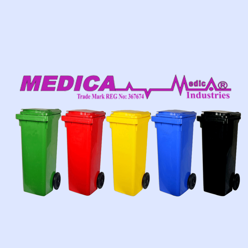 120-Litre Pedal Dustbin with wheel Commercial Garbage – BioHazards